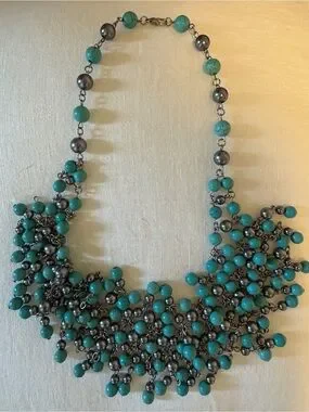 Free People | Jewelry | Free People Turquoise Bead Cluster Statement ...